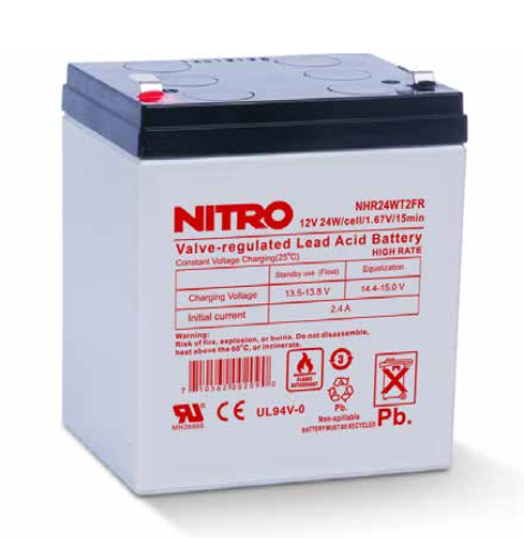 NITRO 12.0V 5.7AH (24 Watts per cell) High Rate SLA Battery (NHR24WT2F ...